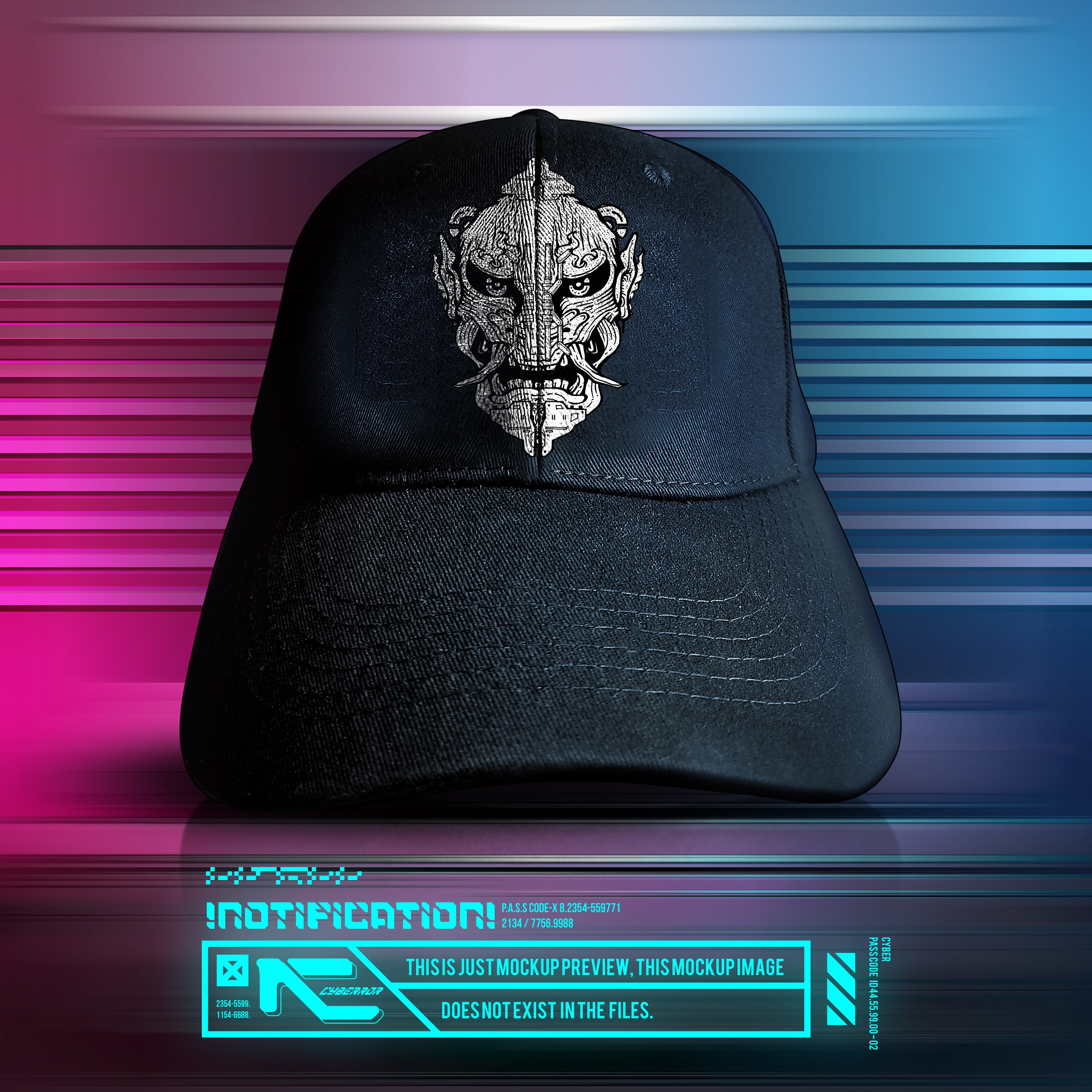 Japanese Samurai Cyberpunk Skull Head Helmet With Drawing Asian Manga ...