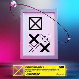 50 Cyberpunk Sticker Graphic Vector Element Set Pack (svg), Scifi Hud ...