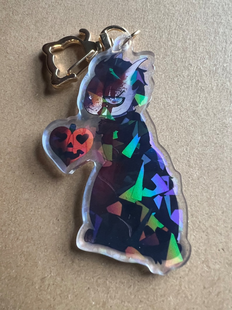 Michael Myers Cat// Double Sided Holographic Keychain 3 - Etsy
