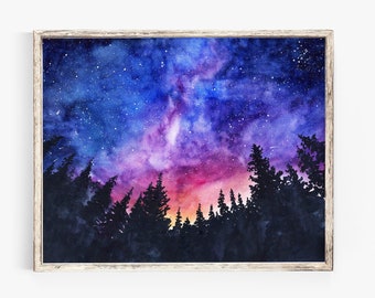 Night Sky Watercolor - Etsy