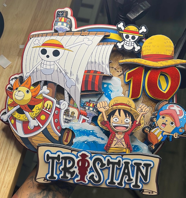 One Piece Light-up Cake Topper: Anime Birthday Party Decor - Etsy