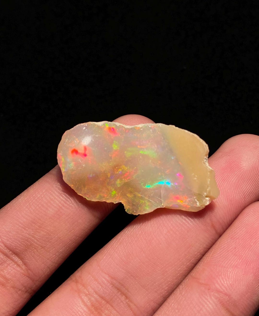 18.00 Cts, Opal Raw - Ethiopian Opal Slice Rough - Natural Welo Fire ...