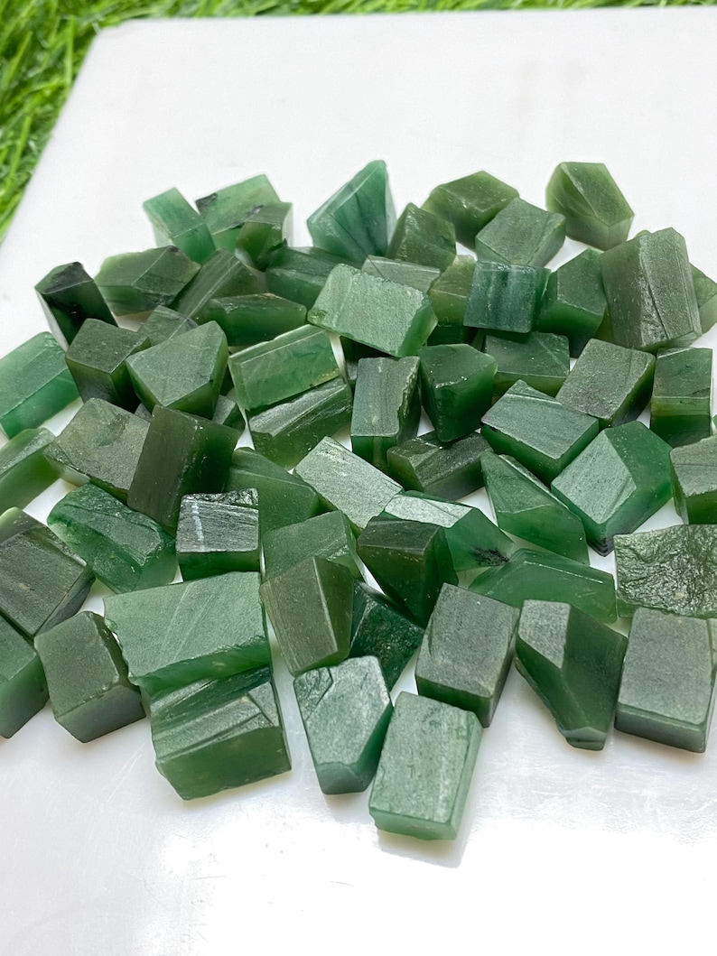 Jade Raw Stone - Bulk Lot Natural Green Jade Cut Rough - Healing Jade ...