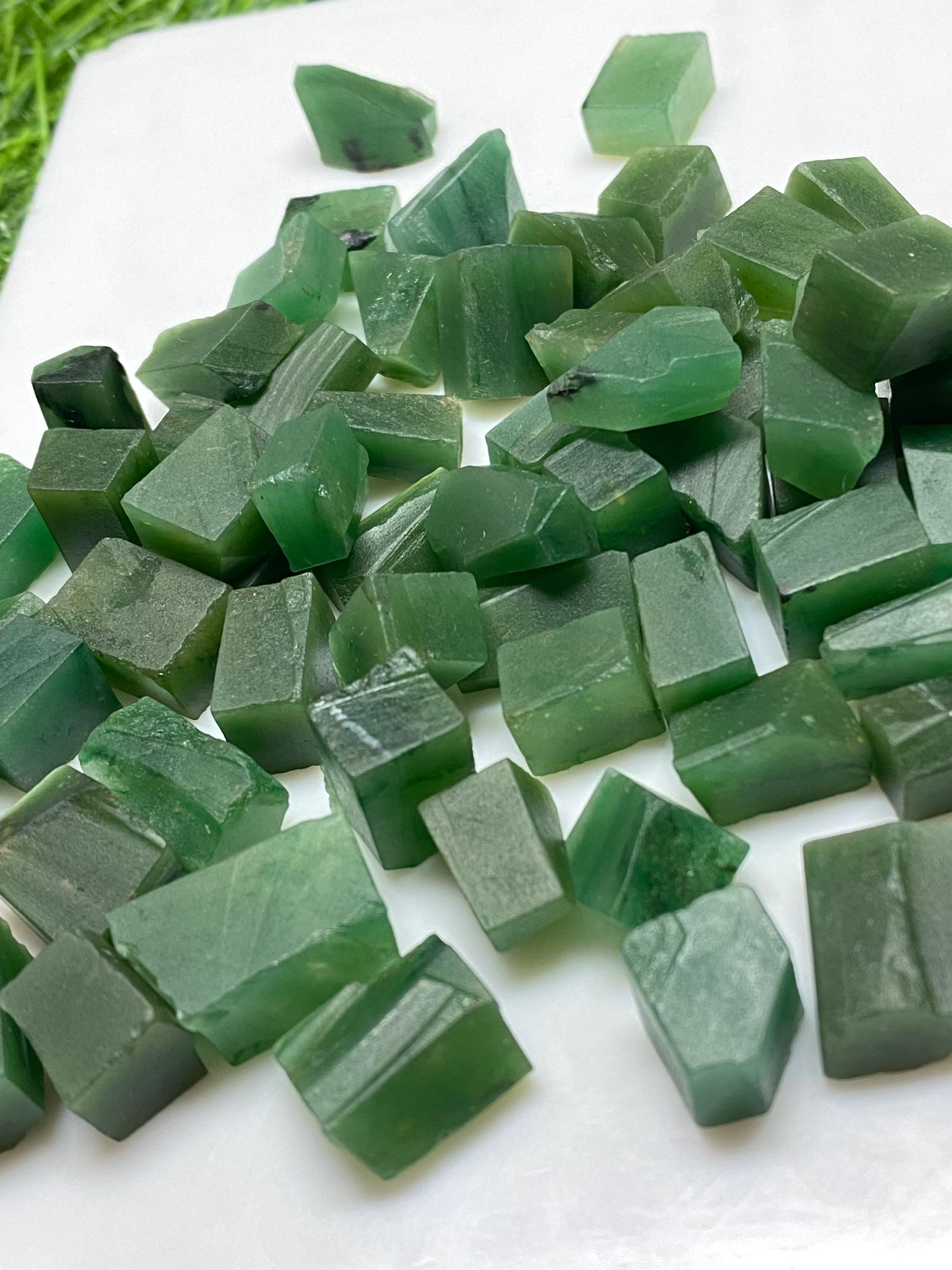 Jade Raw Stone - Bulk Lot Natural Green Jade Cut Rough - Healing Jade ...