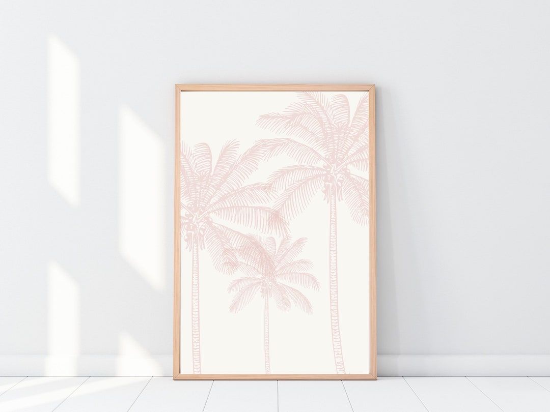 Classic Palm |palm Tree Print | Dusty Pink | Art Printable | Digital ...