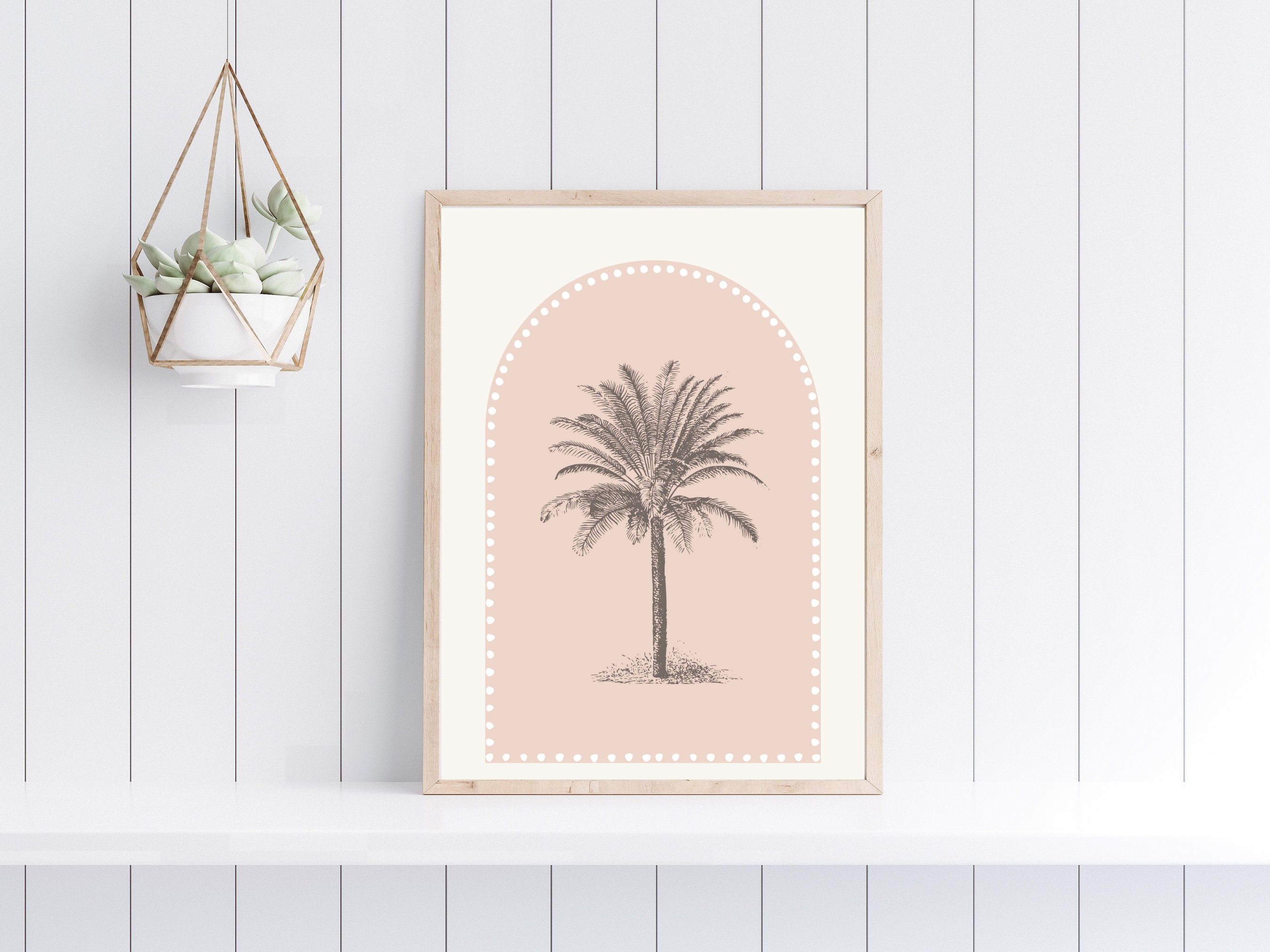 Vintage Palm | Dusty Pink | Palm Tree Print | Printable Art | Coastal ...
