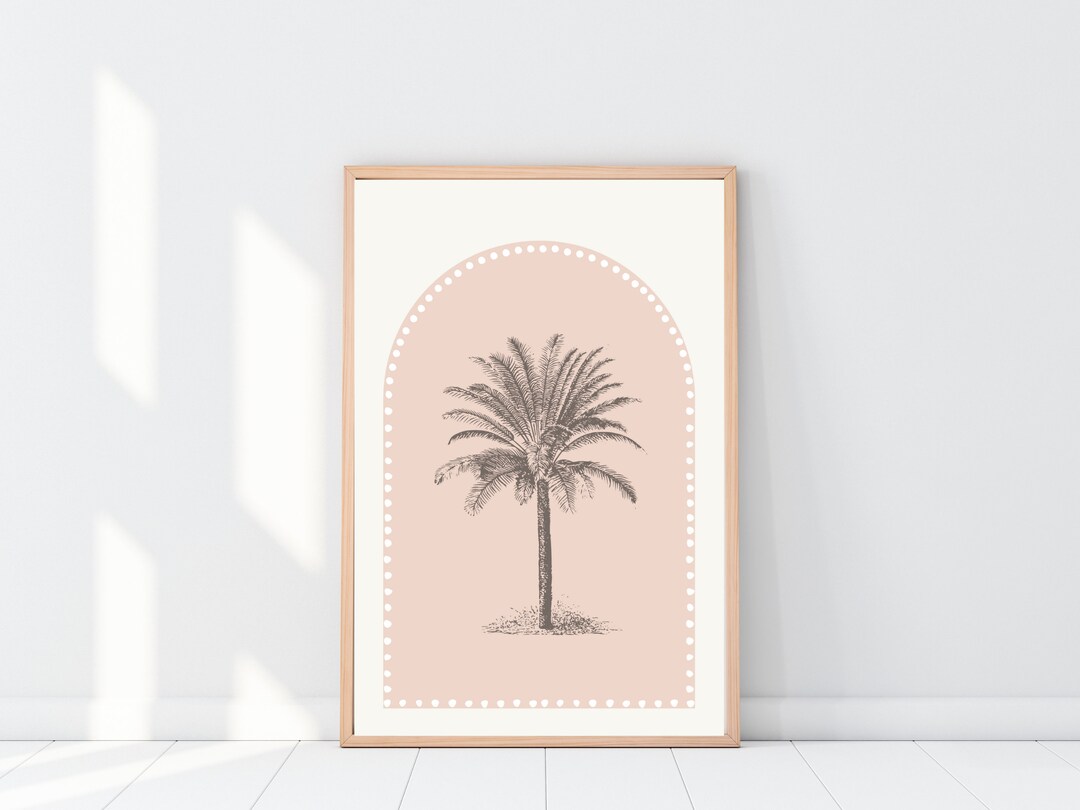 Vintage Palm | Dusty Pink | Palm Tree Print | Printable Art | Coastal ...