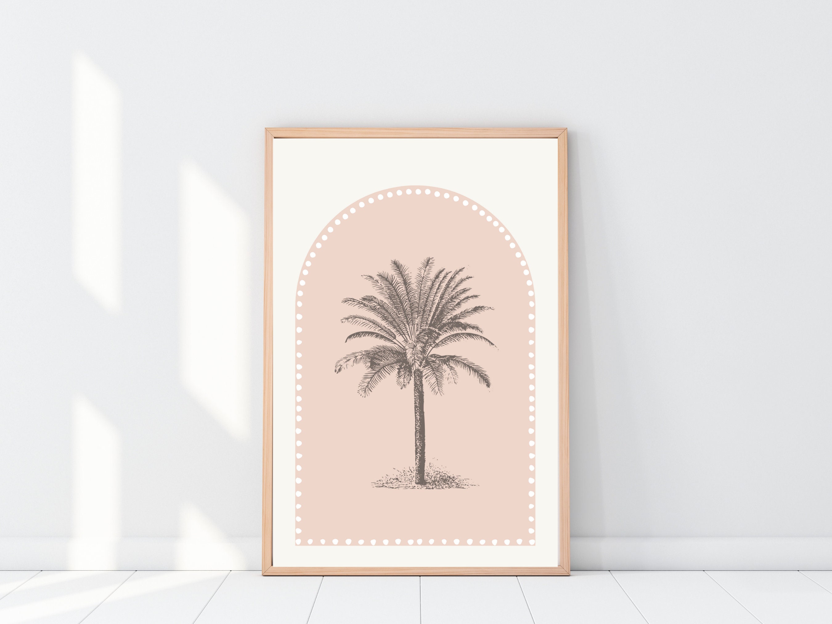 Vintage Palm | Dusty Pink | Palm Tree Print | Printable Art | Coastal ...