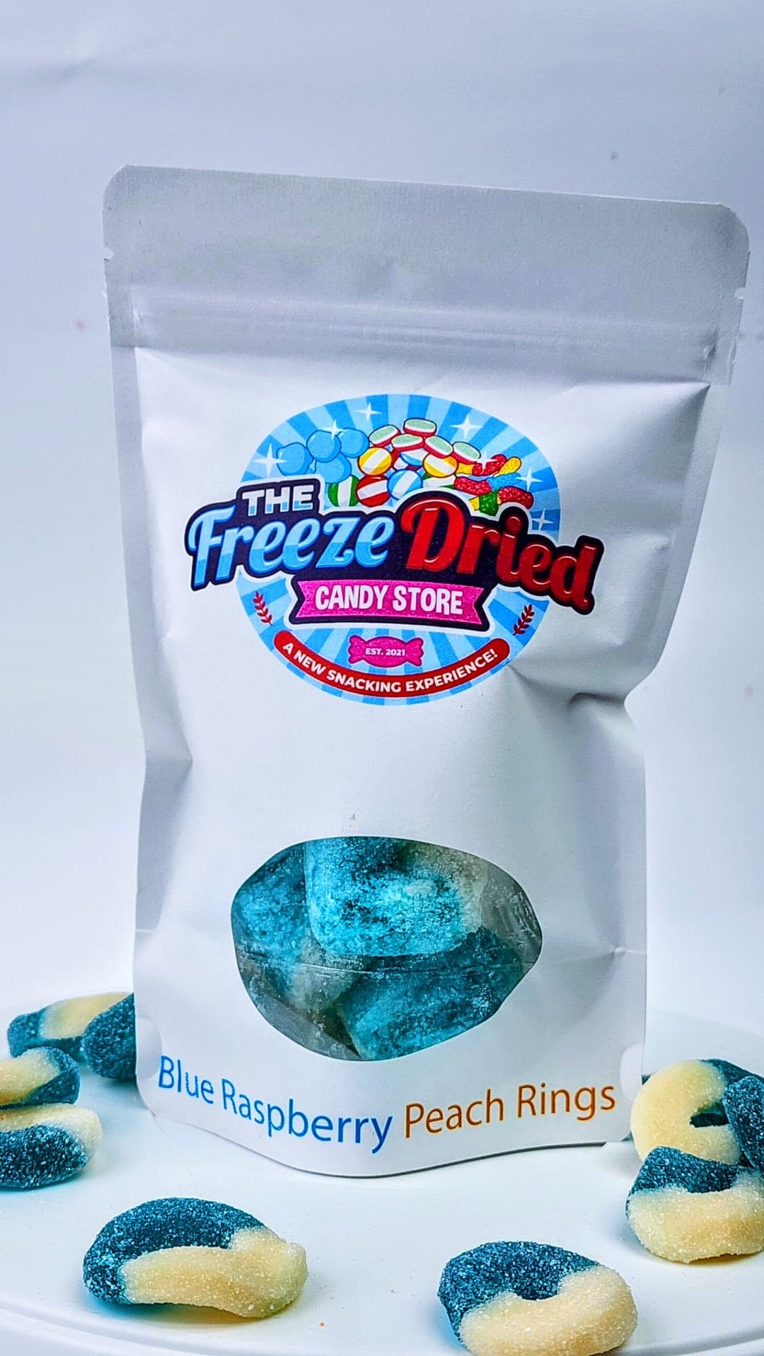 Freeze Dried Blue Raspberry Peach Rings - Etsy