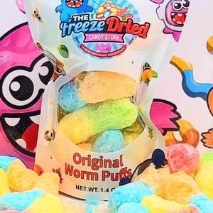 Freeze Dried Candy Original Worm Puffs - Etsy