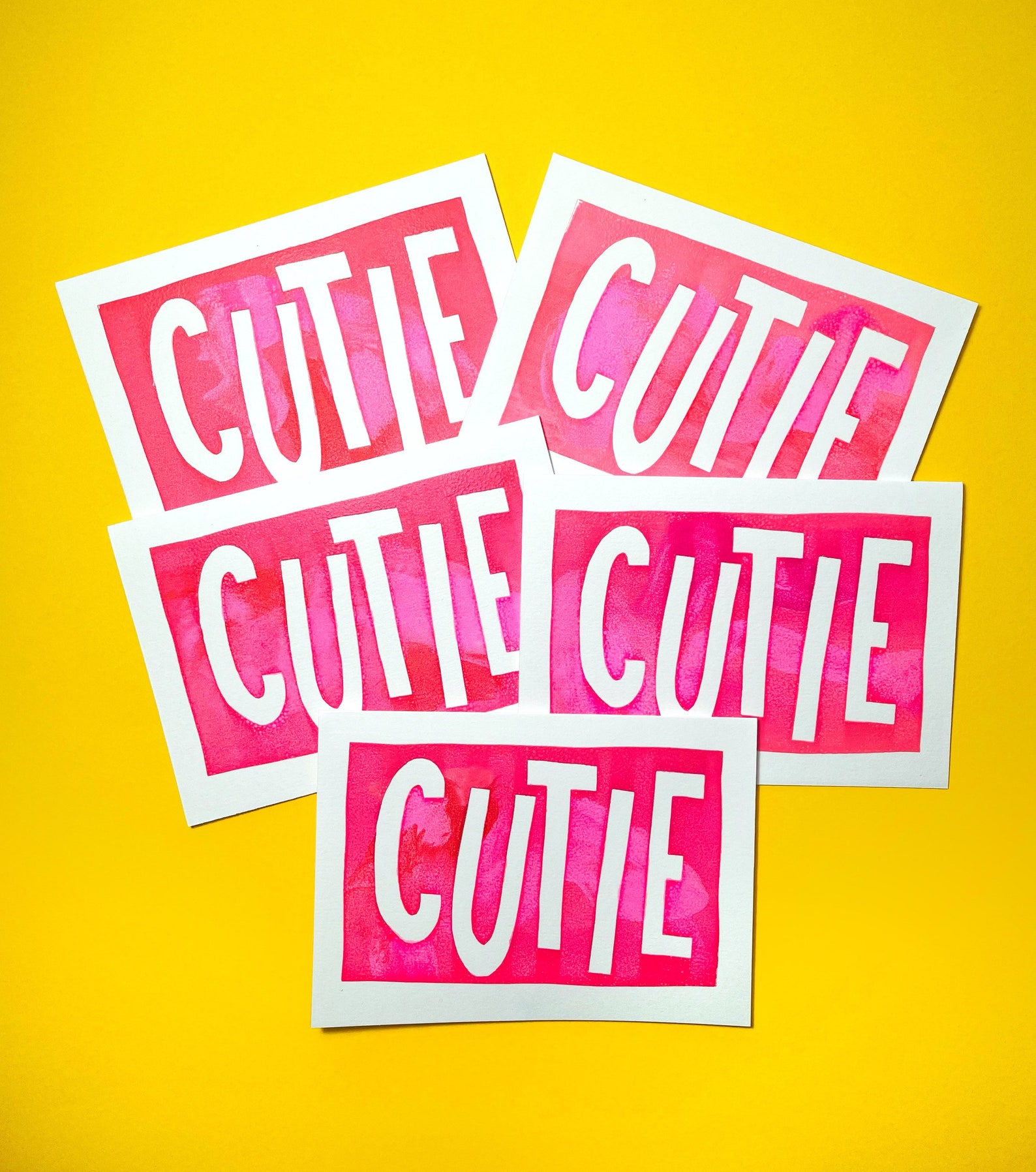 Youre A Cutie Valentines Card A6 Screen Print Etsy