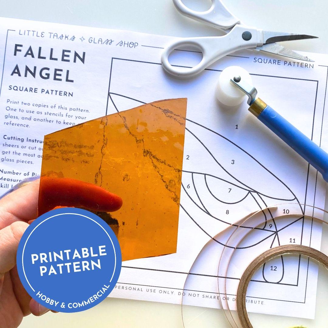 Pattern • Cabanel Fallen Angel "tear" • Printable Stained Glass Pattern ...