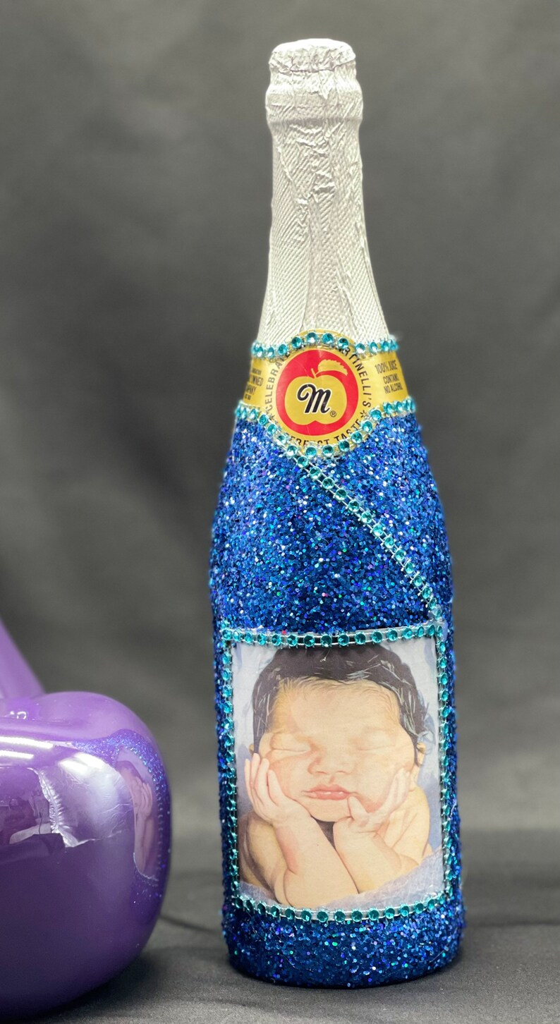 Bling Bottle front Only Glitter/cartoon Photo/ Sparkling Cider Bottle W ...
