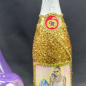 Bling Bottle front Only Glitter/cartoon Photo/ Sparkling Cider Bottle W ...