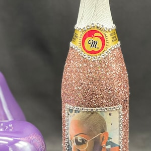 Bling Bottle front Only Glitter/cartoon Photo/ Sparkling Cider Bottle W ...
