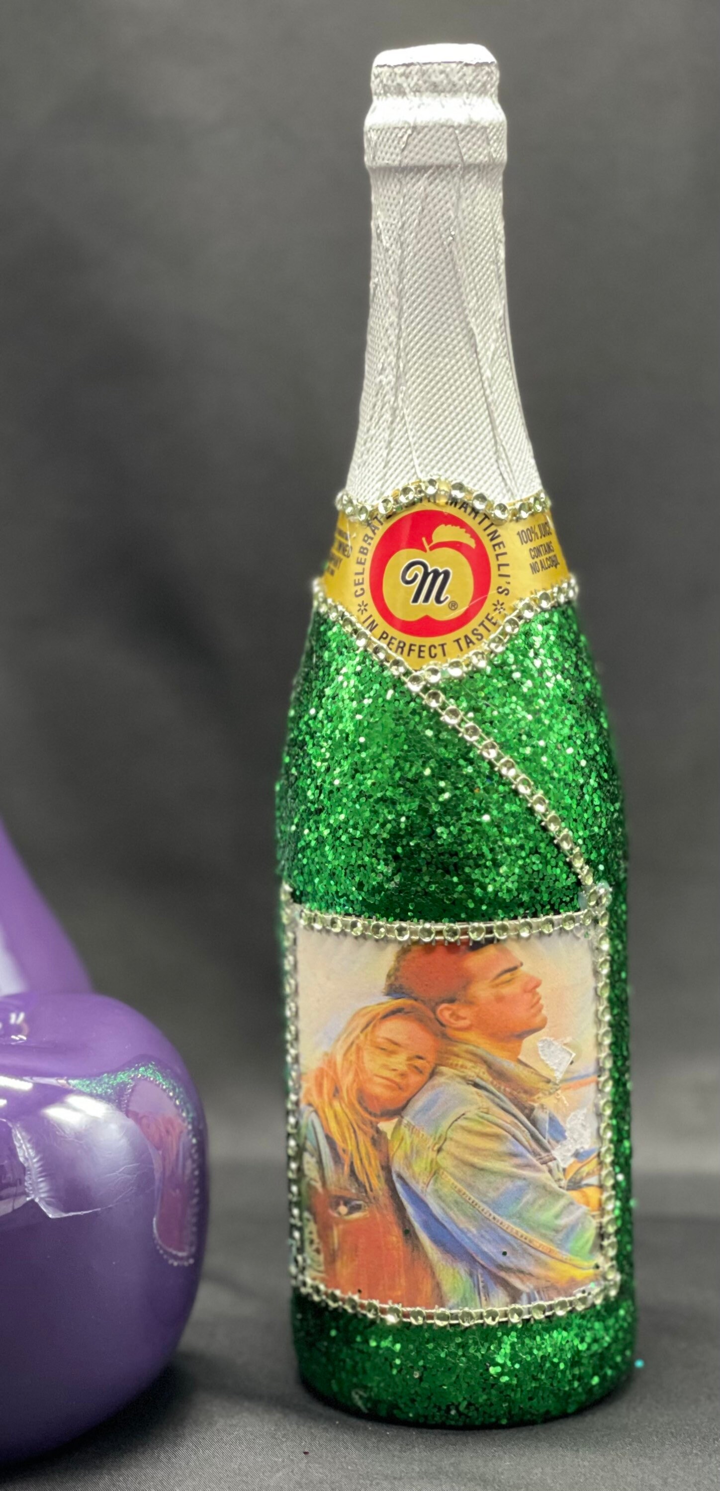 Bling Bottle front Only Glitter/cartoon Photo/ Sparkling Cider Bottle W ...