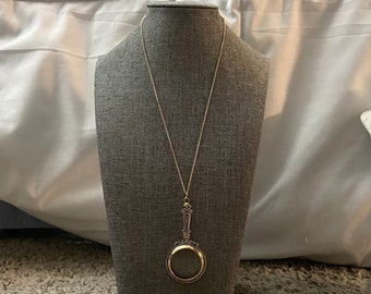 Antique Gold Magnifying Glass Necklace - Etsy