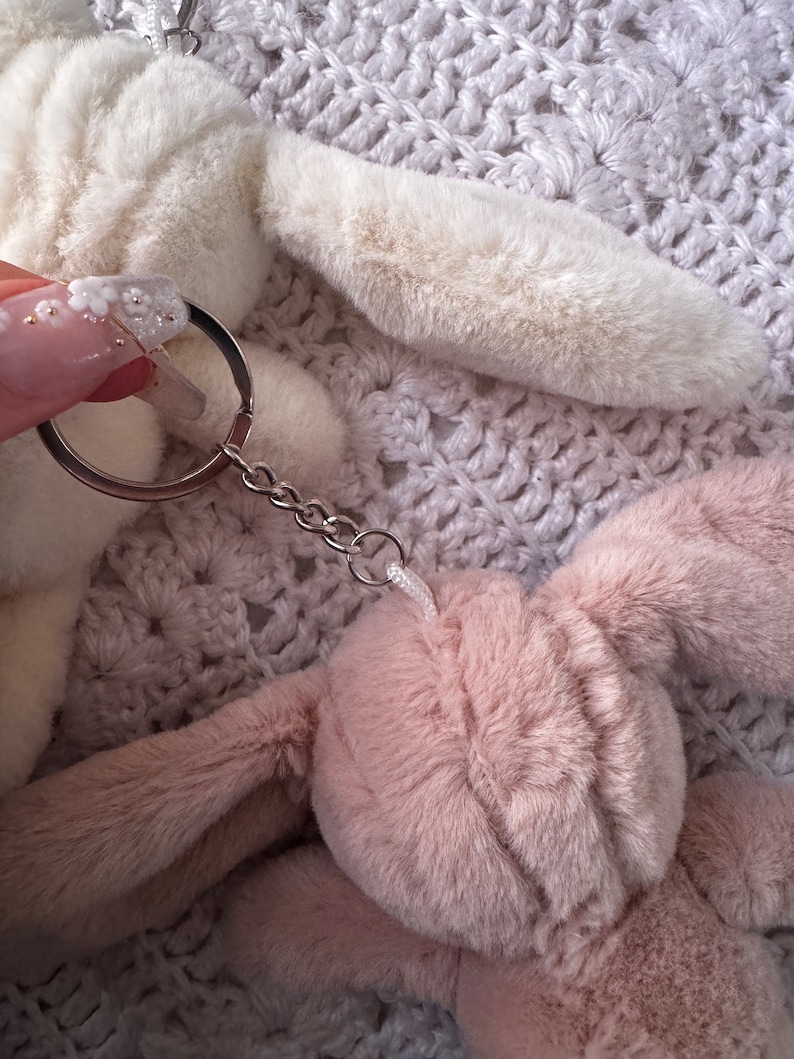 Cute Bunny Rabbit Plush Keychain - Etsy