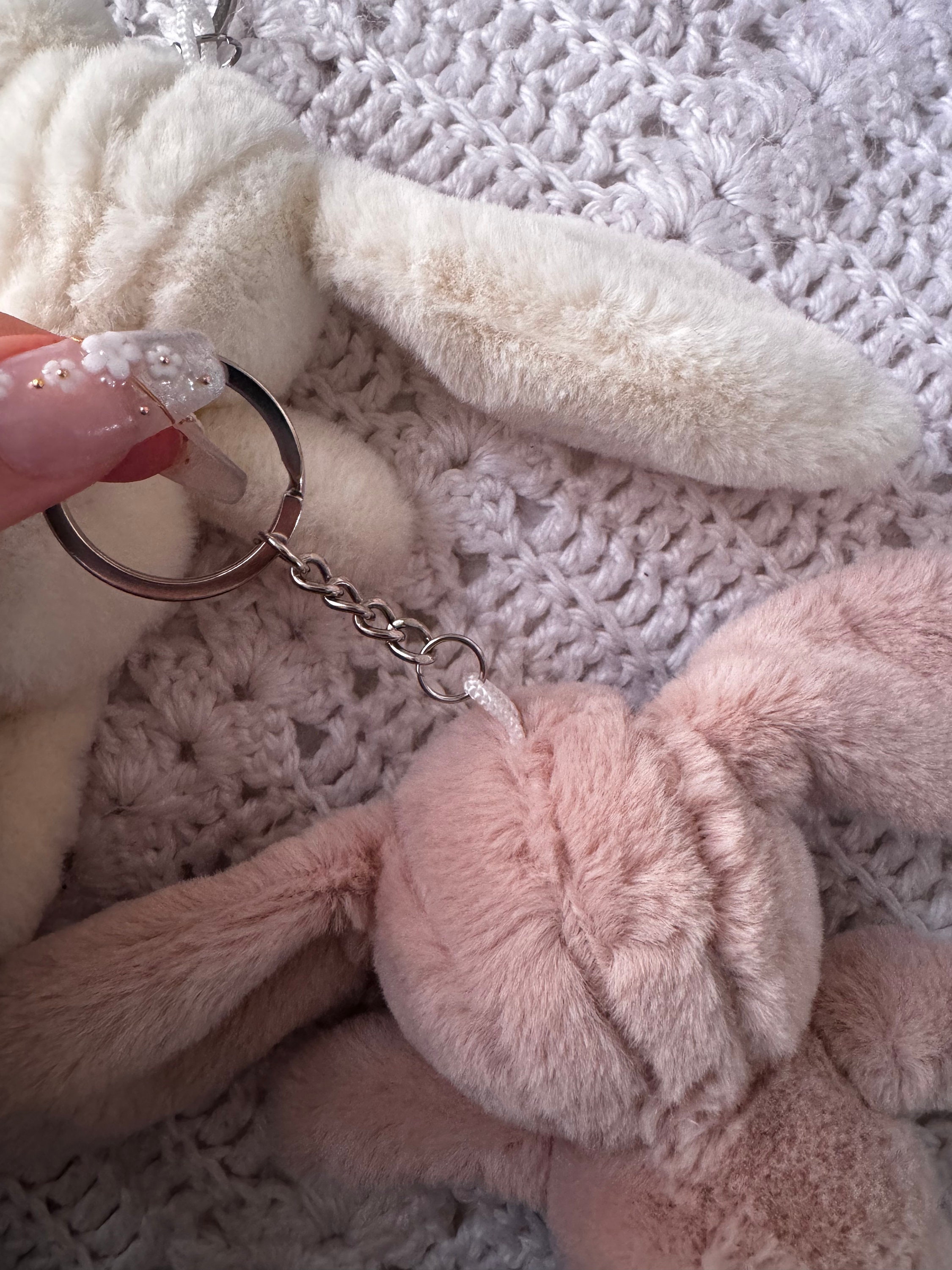 Cute Bunny Rabbit Plush Keychain - Etsy