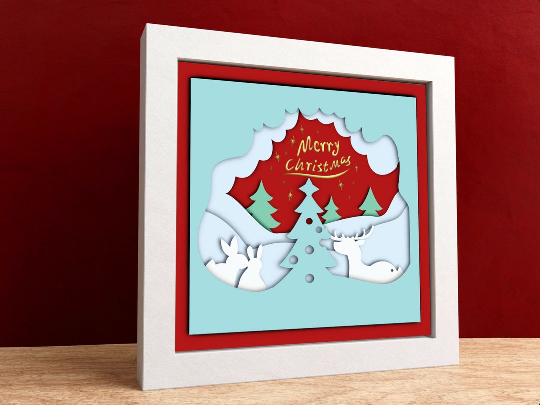 3D Christmas Shadow Box SVG Layered Paper for Cricut - Etsy