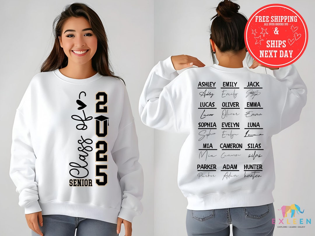 Custom Class of 2025 Sweatshirt, Personalized Senior 2025 Sweatshirt ...