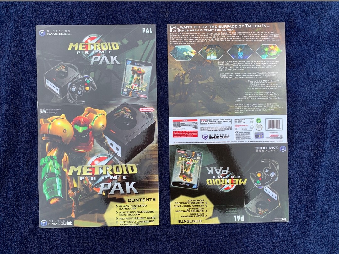 Gamecube Metroid Prime Pak Box Sleeve / Slip Cover PAL 045496370190 for ...