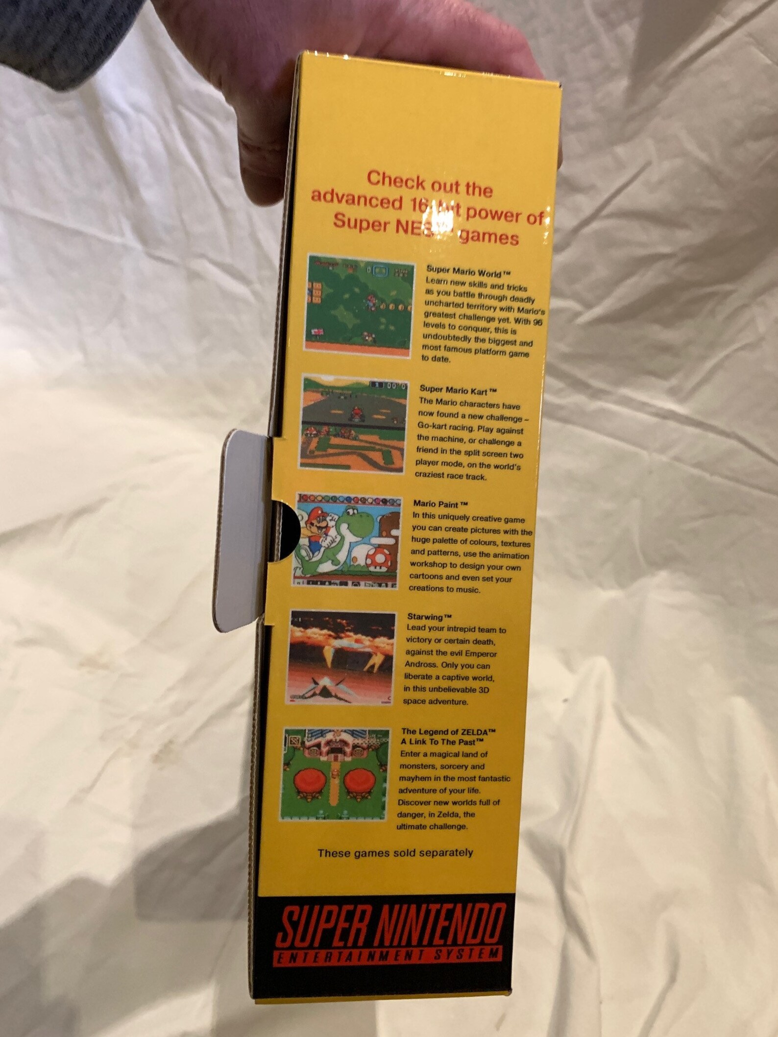 SNES Super Mario Yellow Console EMPTY BOX Only ( Caja / Boîte / Der ...