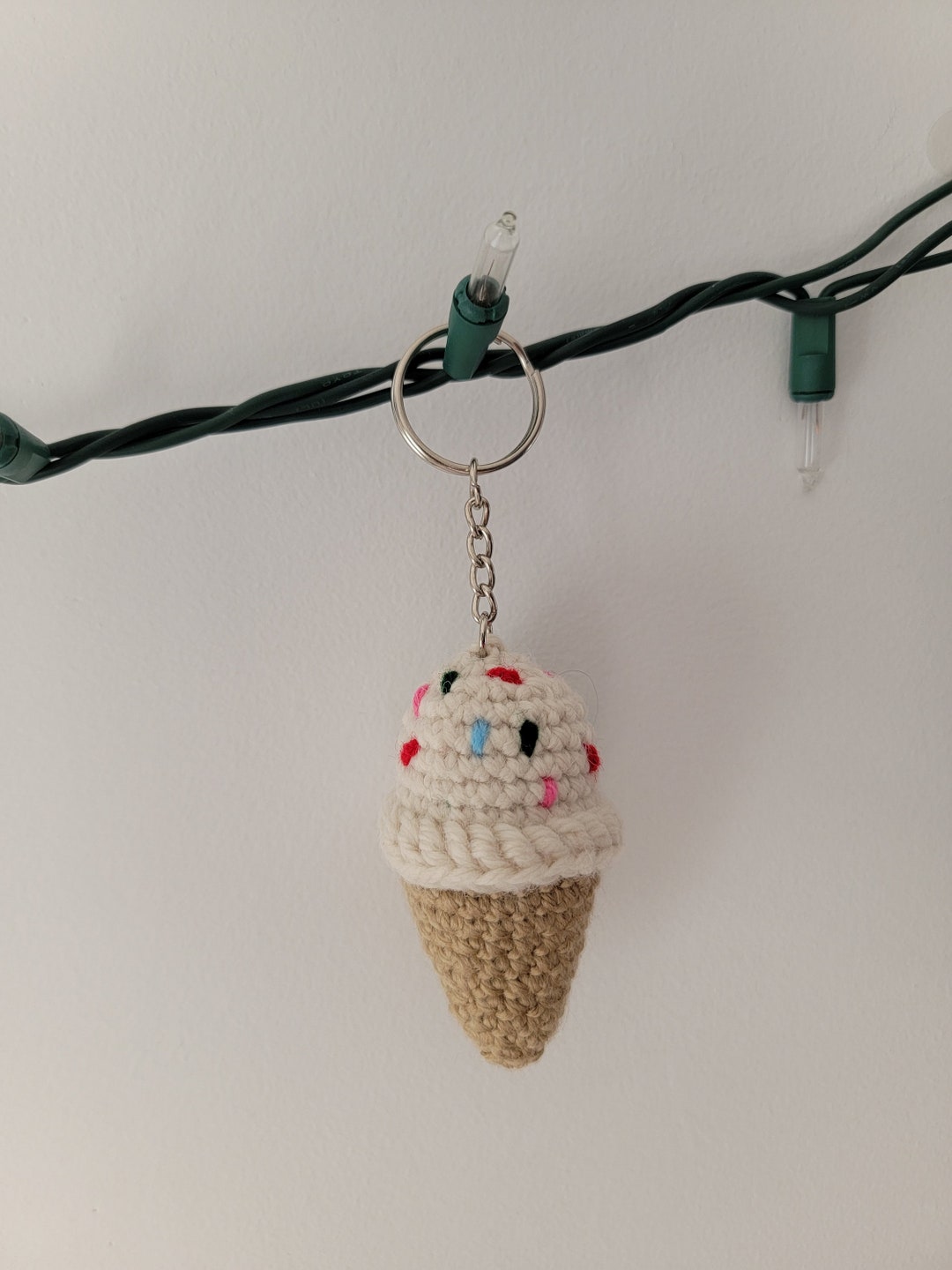 Crochet Ice Cream Keychain Amigurumi - Etsy
