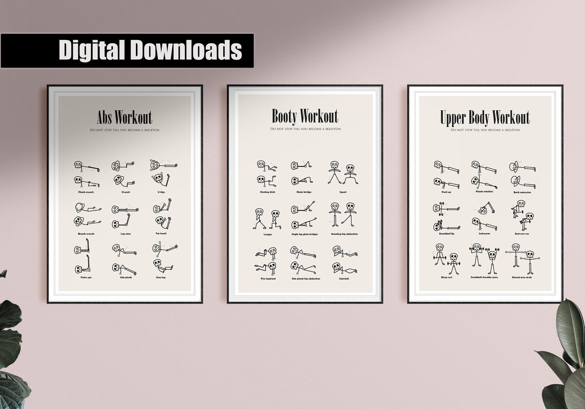 Fitness Workout Exercise Poster Digital Download - Etsy