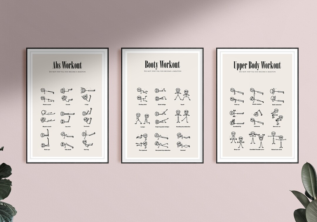 Fitness Workout Exercise Poster - Etsy