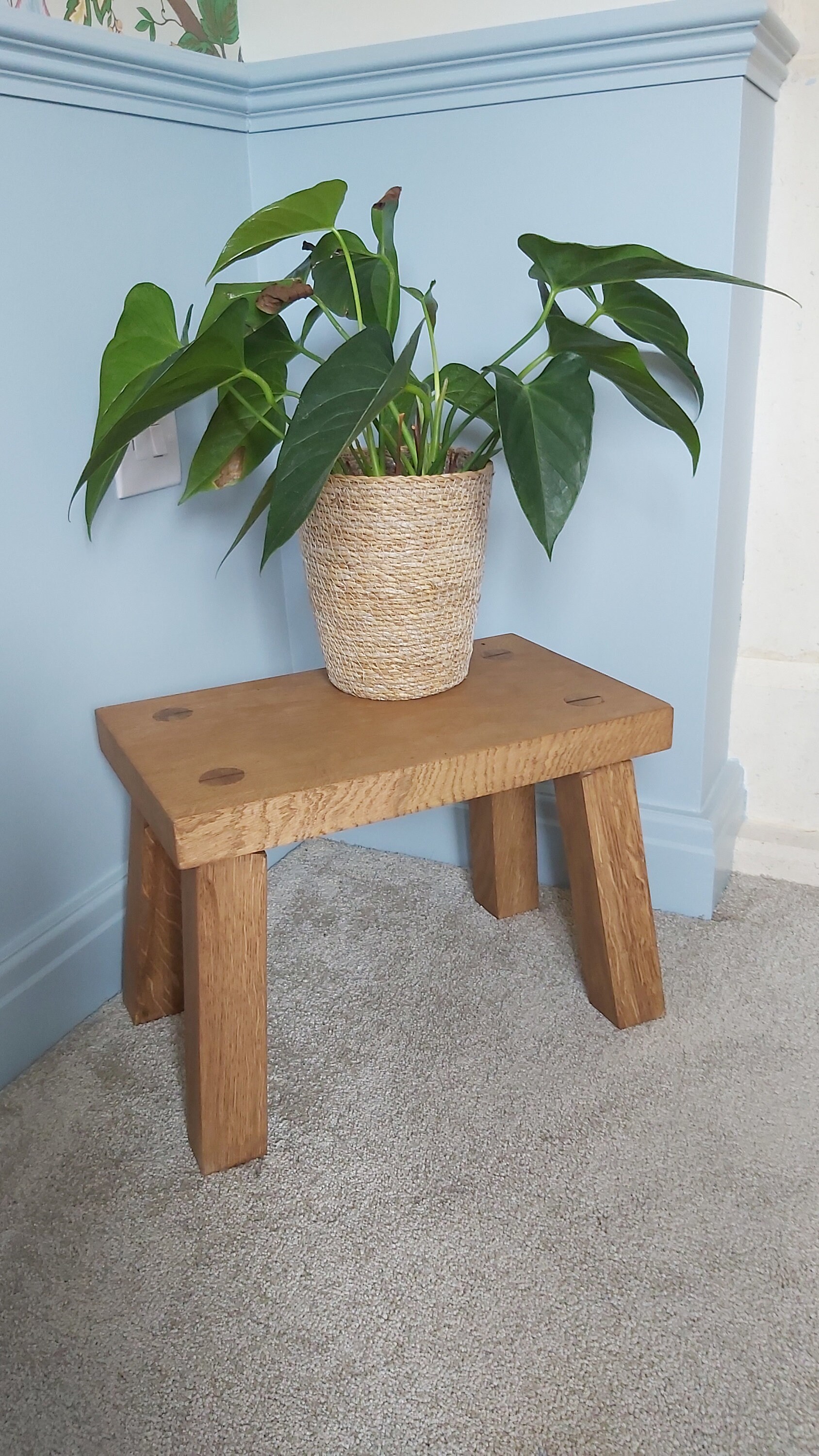 Hand Made Solid Oak Milking Stool - Etsy UK