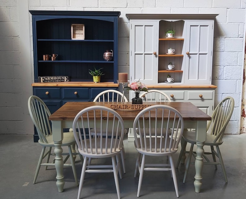 Painted Brand New Farmhouse 5ft Kitchen Dining Table and 6 - Etsy UK