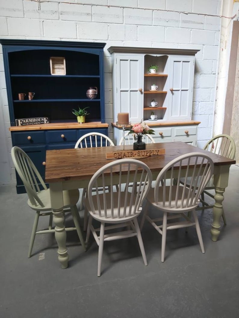 Painted Brand New Farmhouse 5ft Kitchen Dining Table and 6 - Etsy UK