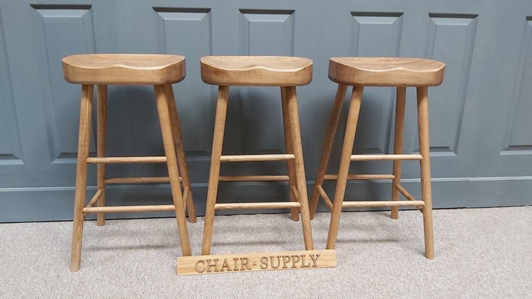 Shaker Style Bum Bar Stool in Solid Beech - Etsy UK