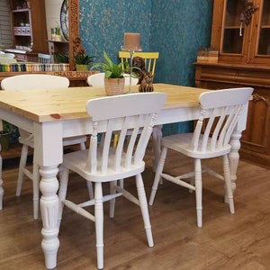 Brand new Farmhouse 6ft Kitchen Dining Table and 6 SlatBack | Etsy