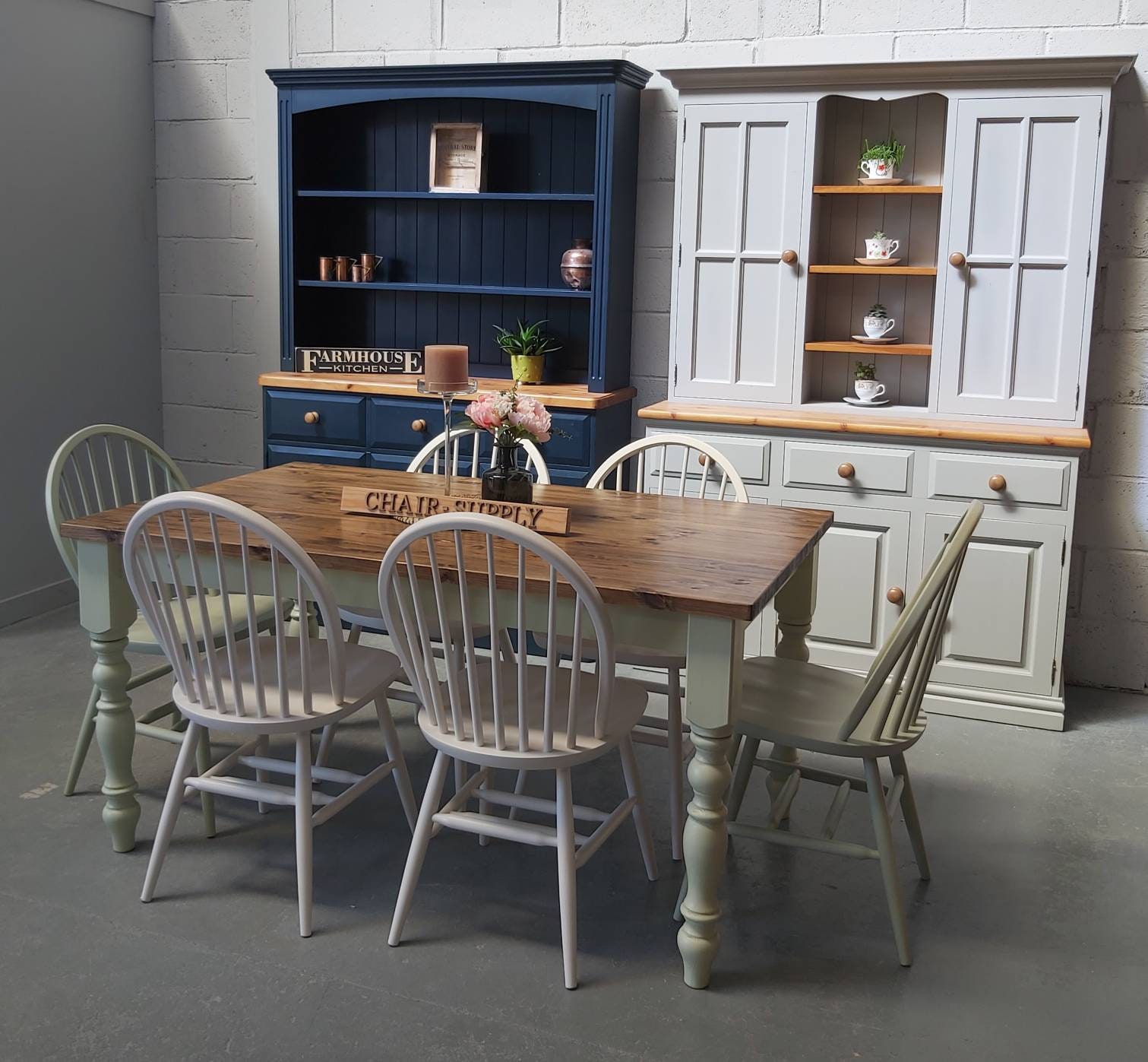 Painted Brand New Farmhouse 5ft Kitchen Dining Table and 6 - Etsy UK