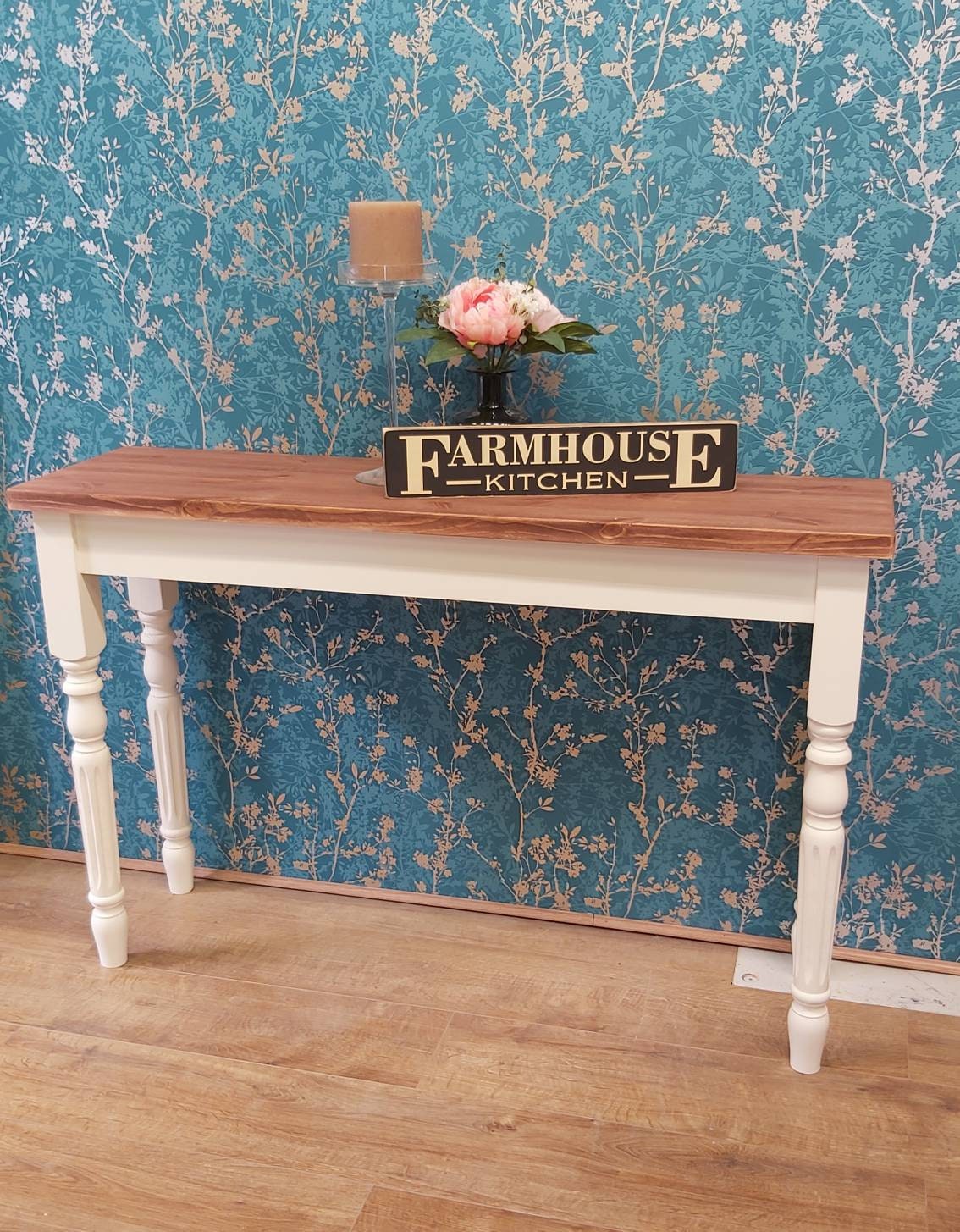 Made to Order Library Console Table With Traditional Turned Legs Painted in F B Pointing White Etsy UK