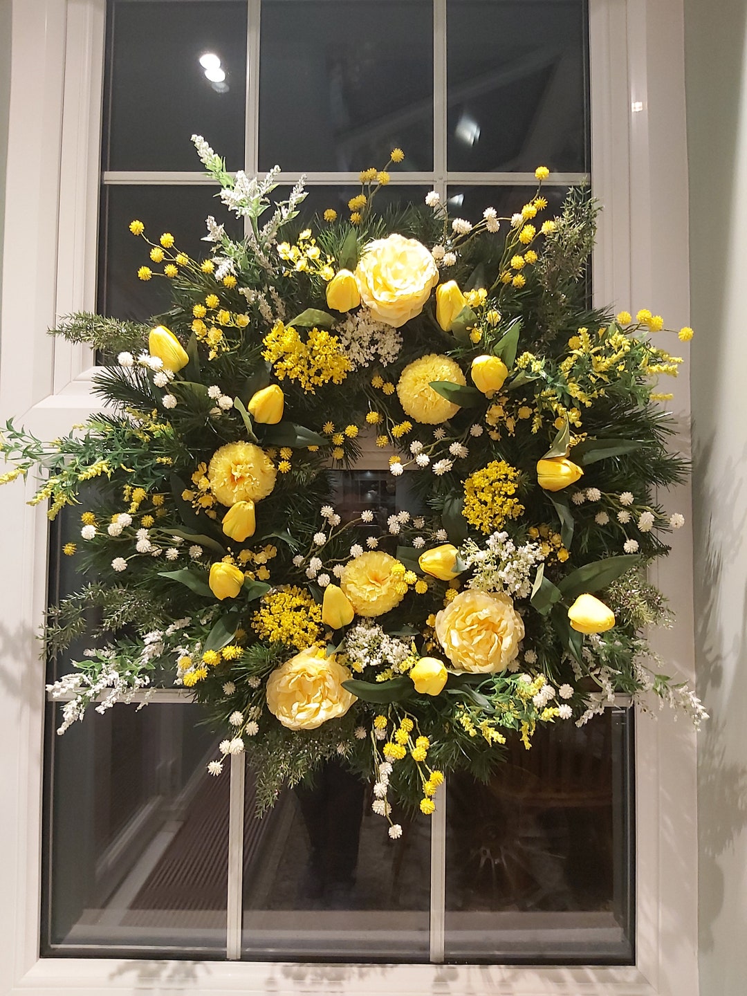Extra Large Spring Floral Wreath Handmade With Artificial Flowers ...