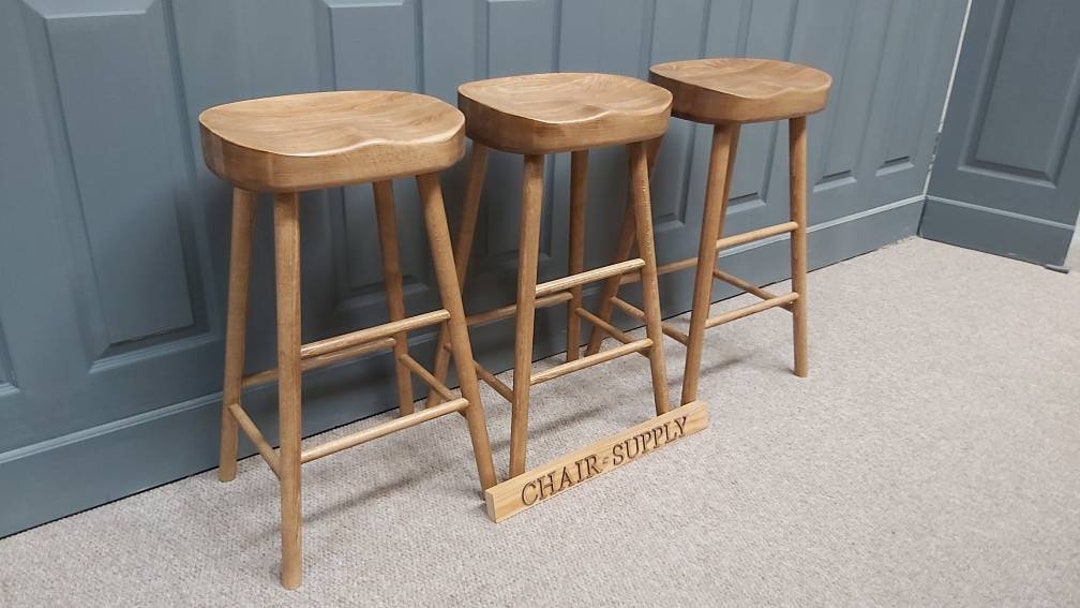 Shaker Style Bum Bar Stool in Solid Beech - Etsy UK
