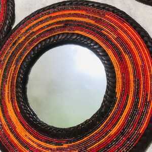 A Set of 6 Beaded Mirror Decor Wall Hanging/beaded Mirror Decor/home ...