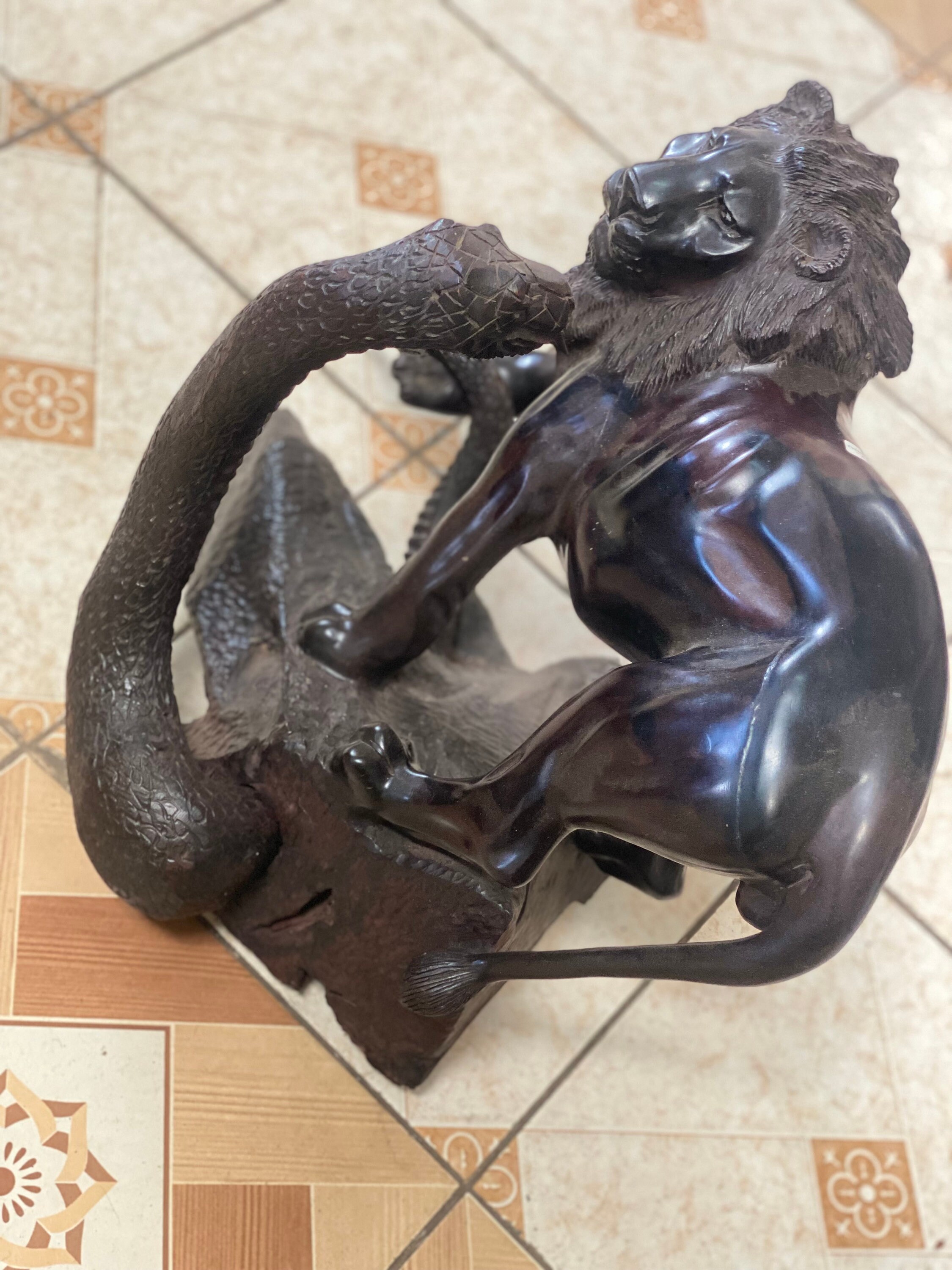 Lion and Snake Sculpture Are Find Jungle Statue Lion King - Etsy
