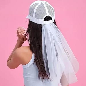Elegant Bridal Baseball Cap With Veil | Bride Accessories for Wedding ...
