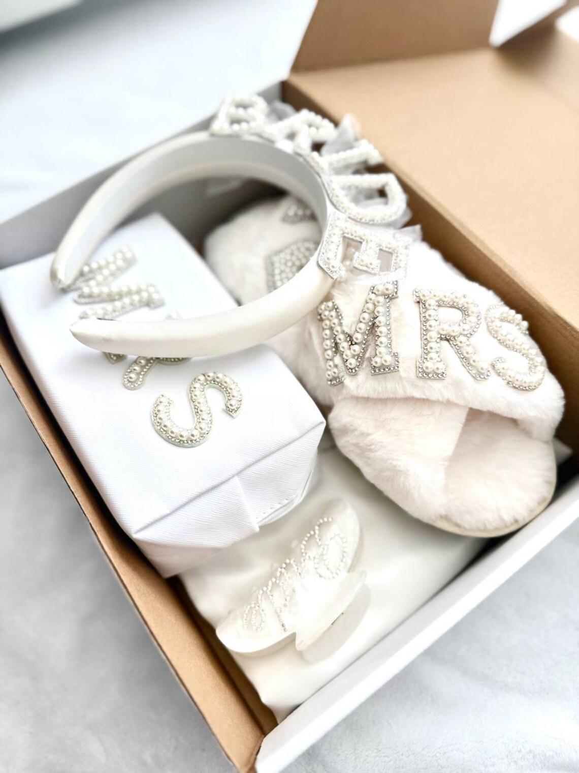 Gift Set for Bride - Bridal Shower Gift Box - Mrs Slippers, Bride ...