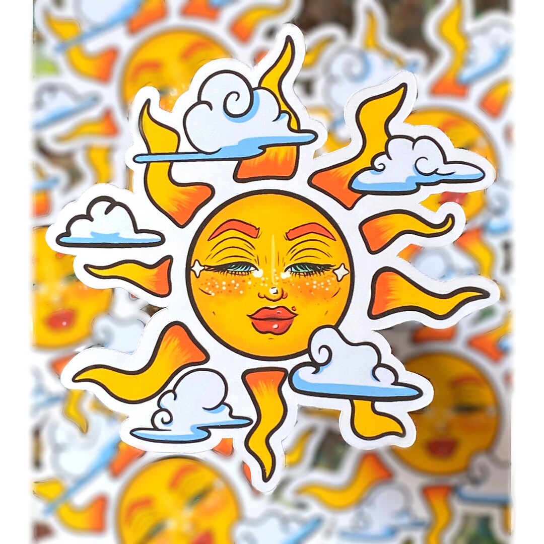 Sunny Haze Sticker - Sun Sticker - Cute Sticker - Weatherproof Matte ...