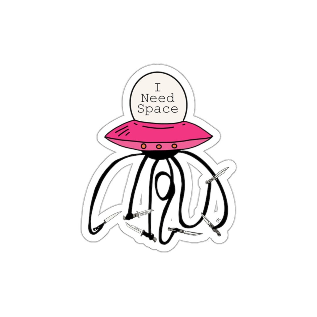 Pink Spaceship Sticker, Sci-fi Sticker, Quotes Sticker, Space Sticker ...