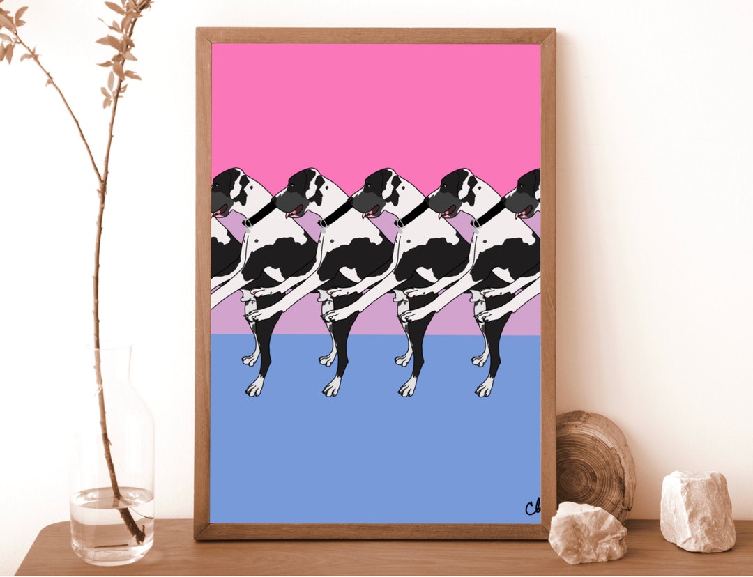 Dancing Dogs Physical Art Print Digital Art Wall Art - Etsy