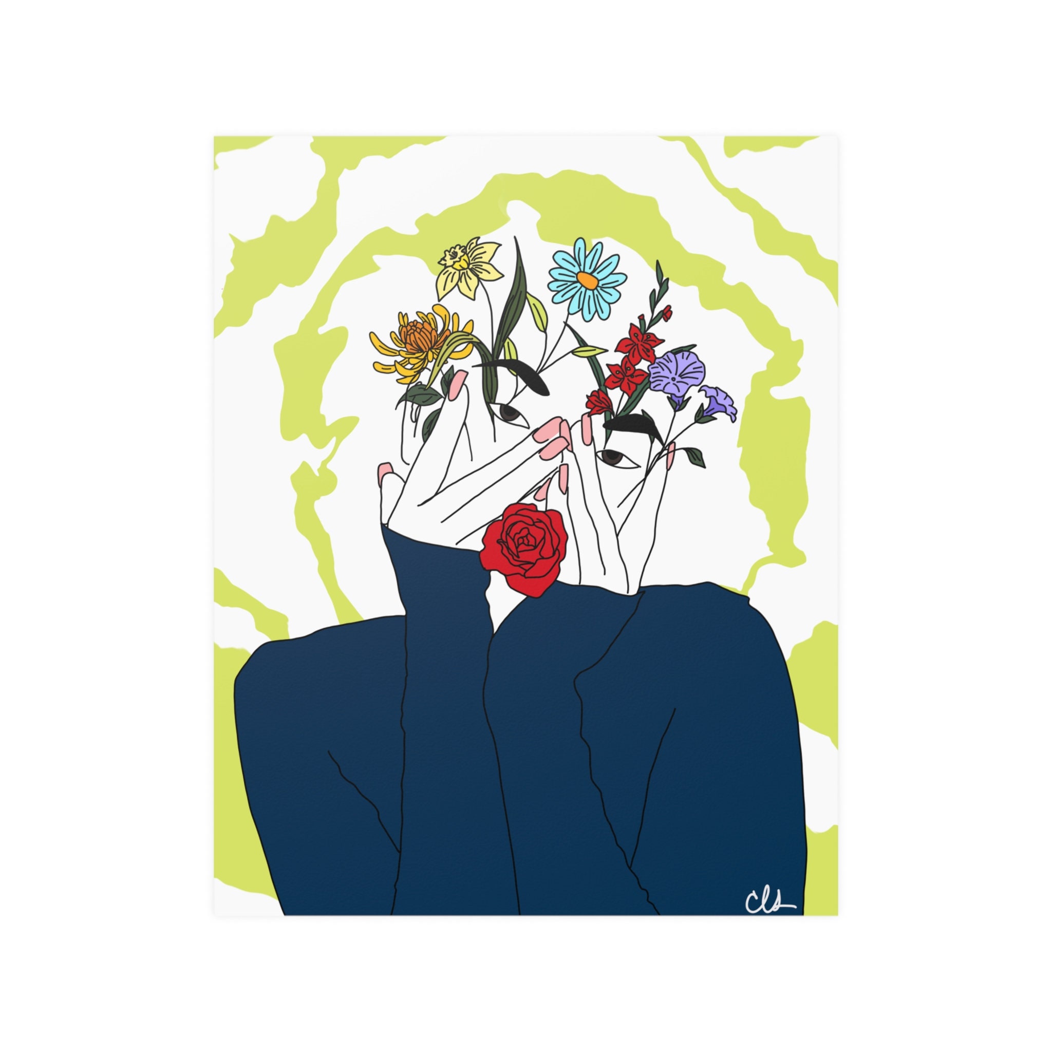 Flower Girl Abstract Physical Art Print, Digital Art, Wall Art - Etsy