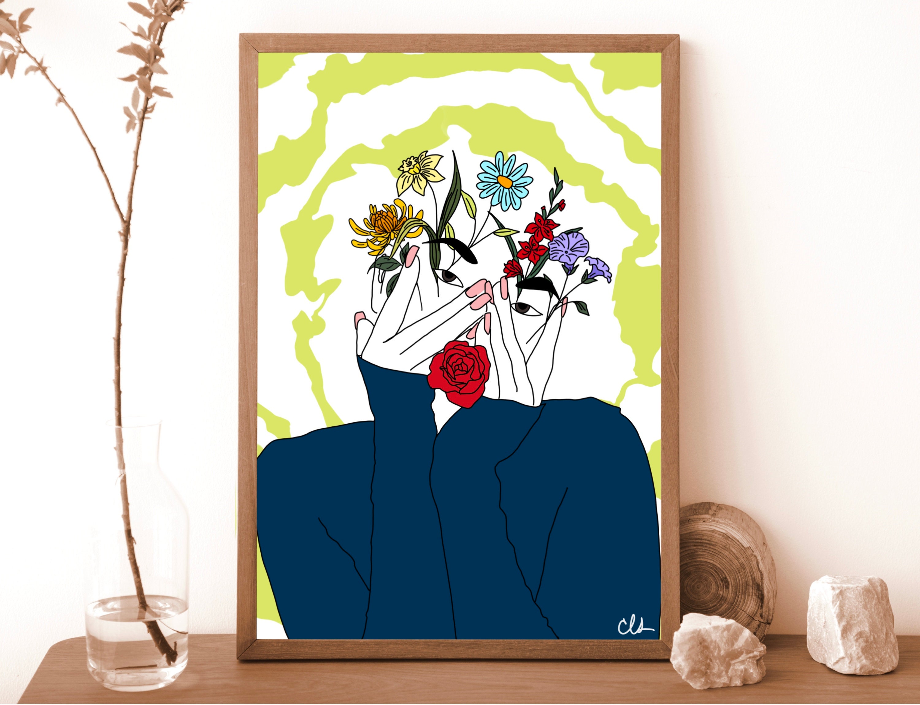 Flower Girl Abstract Physical Art Print, Digital Art, Wall Art - Etsy