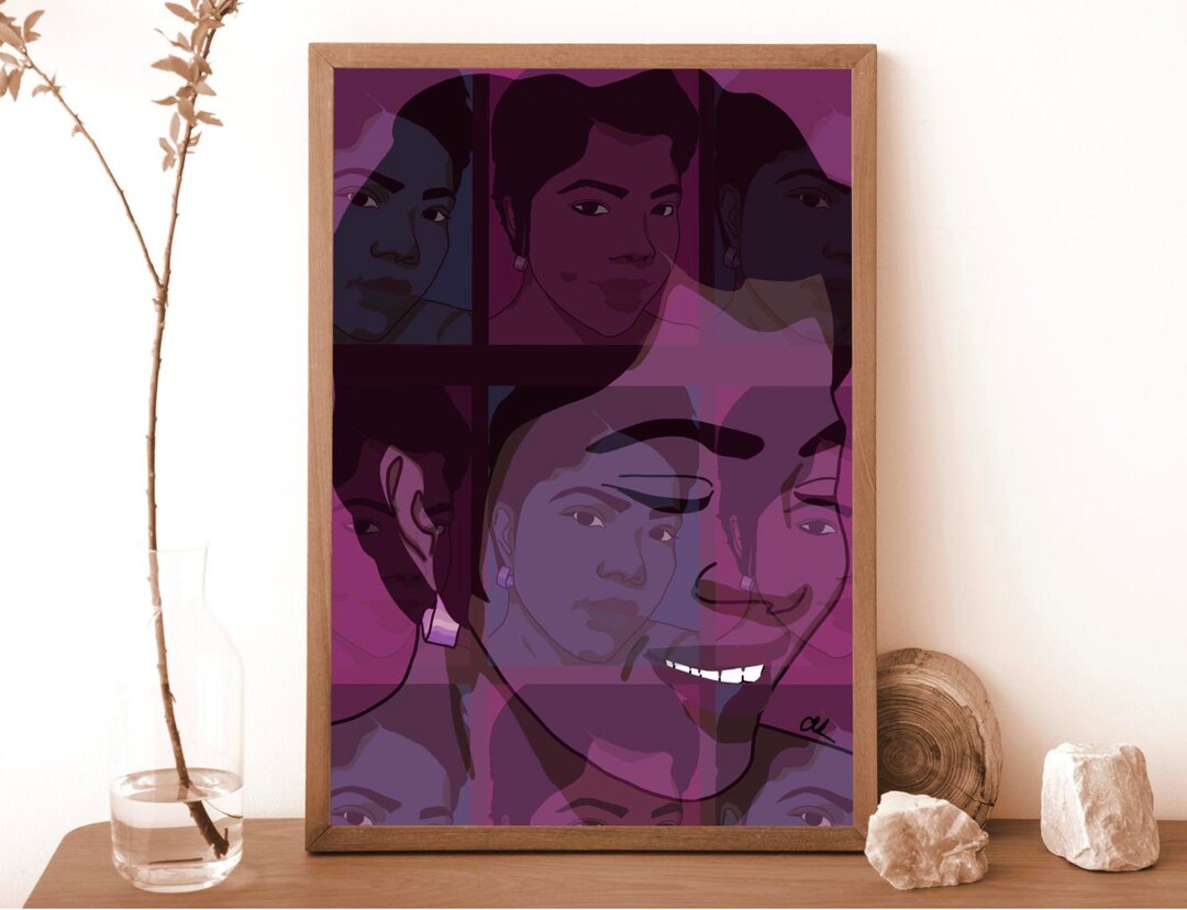 Unique Female Portrait Poster, Abstract Print, Physcial Print, Wall Art ...