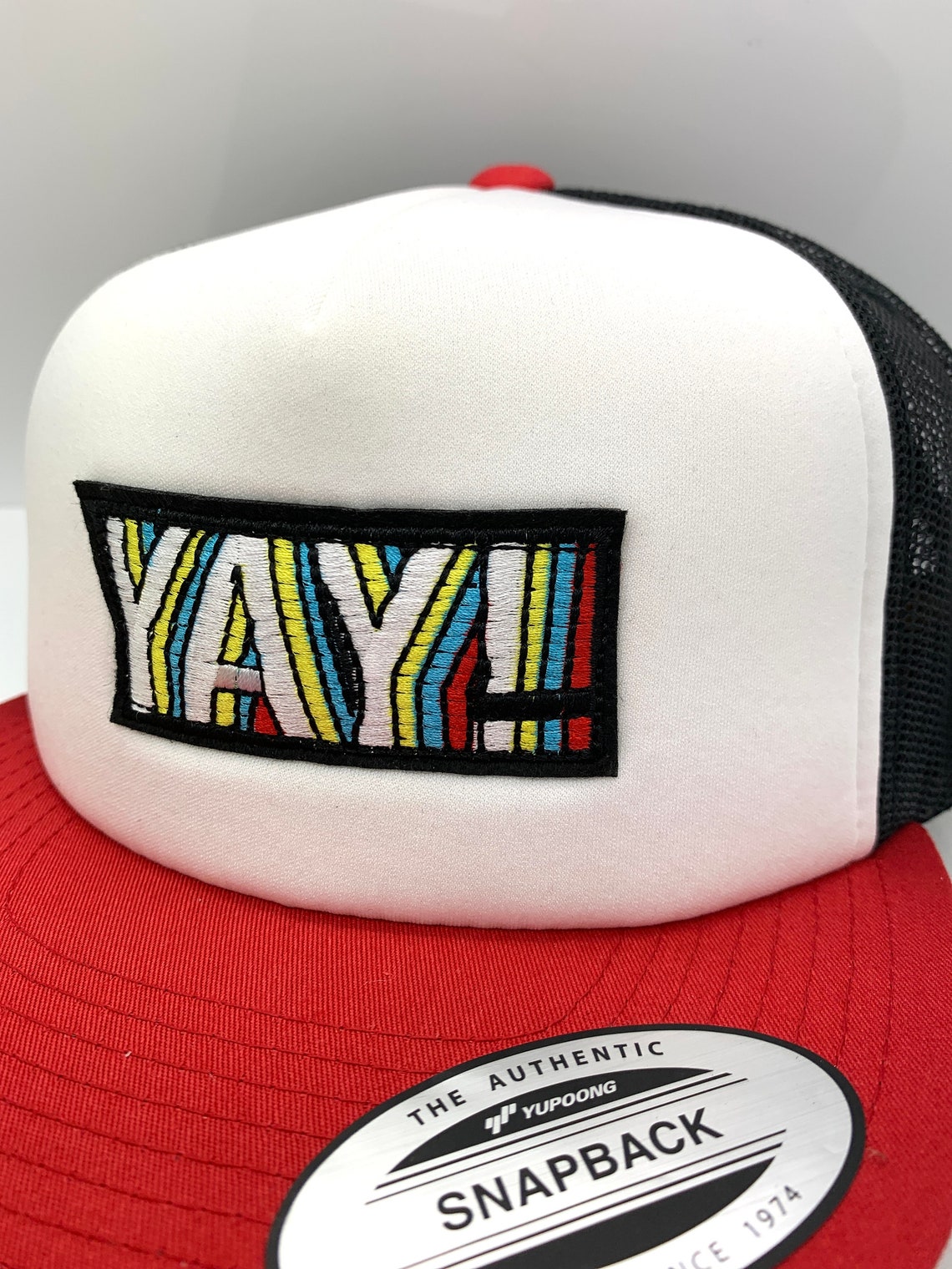Yay Embroidered Patch Snapback Trucker Classic Foam Front Hat Outdoor ...
